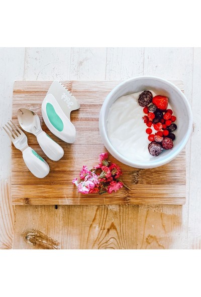 Doddl Ergonomik Kaşık Çatal Bıçak Seti Aqua 1-5 Yaş