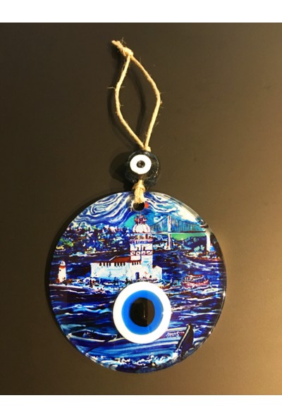 İstanbul 1881 Maviş Kız Kulesi Cam Nazar Boncuğu