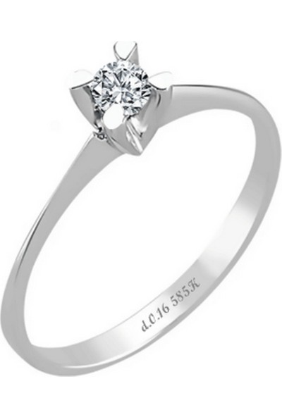 Cigold 14 Ayar Tektaş Pırlanta Yüzük RNG-099