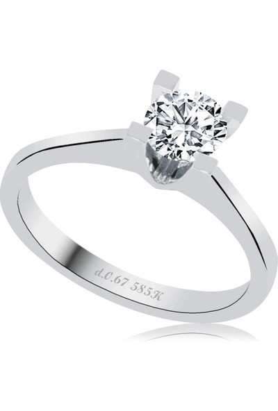 Cigold 14 Ayar Tektaş Pırlanta Yüzük RNG-116