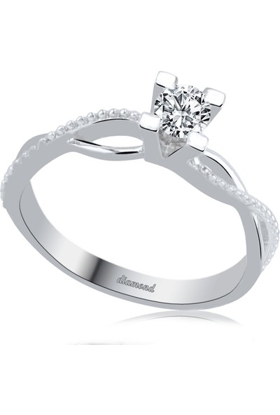 Cigold 14 Ayar Tektaş Pırlanta Yüzük RNG0000133