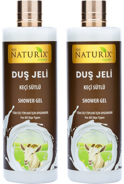 Naturix Keçi Sütlü Duş Jeli Hassas Ciltler Için Nemlendirici Duş Jeli 2'li 400 ml Yatıştırıcı Duş Jeli Seti