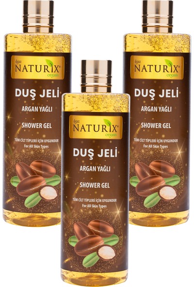 Naturix Cilt Pürüzsüzleştirici Natural Argan Yağ Duş Jeli Eko Paket 400 ml 3'lü Banyo Jeli Naturix Cilt Pürüzsüzleştirici Natural Argan Yağ Duş Jeli Eko Paket 400 ml 3'lü Banyo Jeli