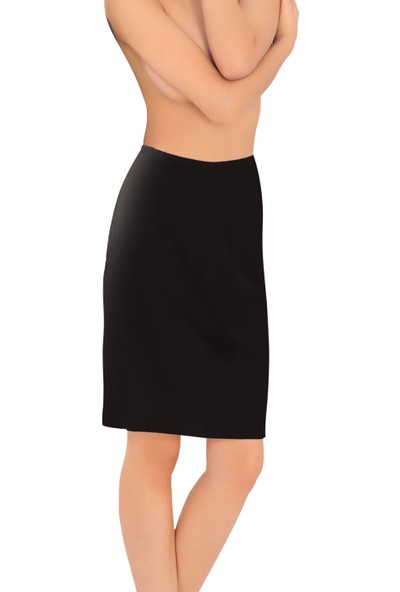 Aydın Saten Siyah Normal Boy Jupon