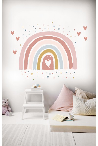 Sticker Sepetim Soft Renkli Puantiye Yıldız Kalpler ve Gökkuşağı Çocuk Odası Duvar STICKERARCODU000018 Sticker Sepetim Soft Renkli Puantiye Yıldız Kalpler ve Gökkuşağı Çocuk Odası Duvar STICKERARCODU000018