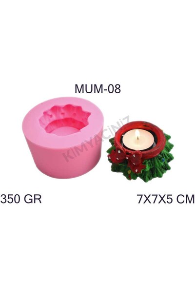 Kimyacınız Fiyonklu Mumluk Silikon Kalıbı - Mum-08