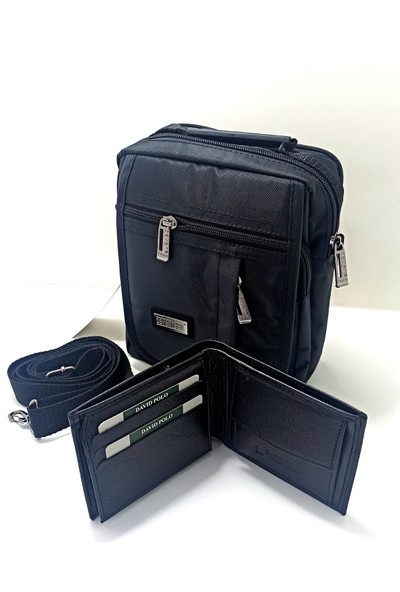 Erkek Siyah Çanta Cüzdan Takımı