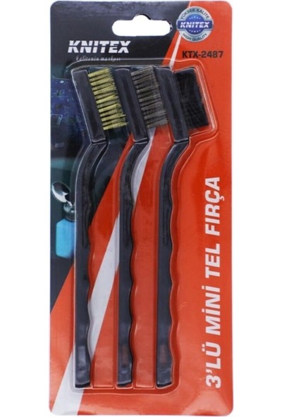 Knitex KTX-2487 Mini Tel Fırça 3'lü Knitex KTX-2487 Mini Tel Fırça 3'lü