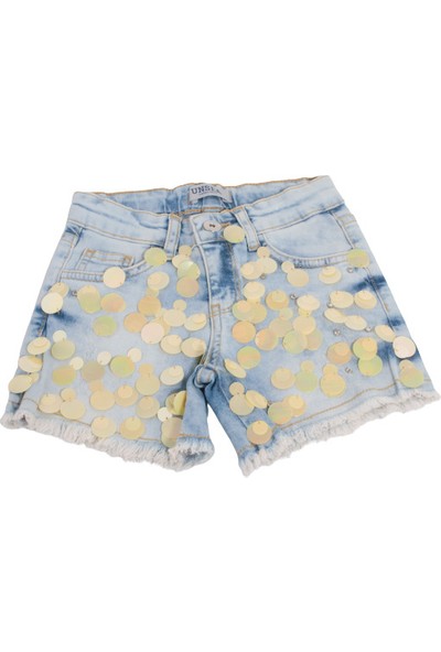 Mayoral Kız Çocuk Payetli Likralı Denim Şort