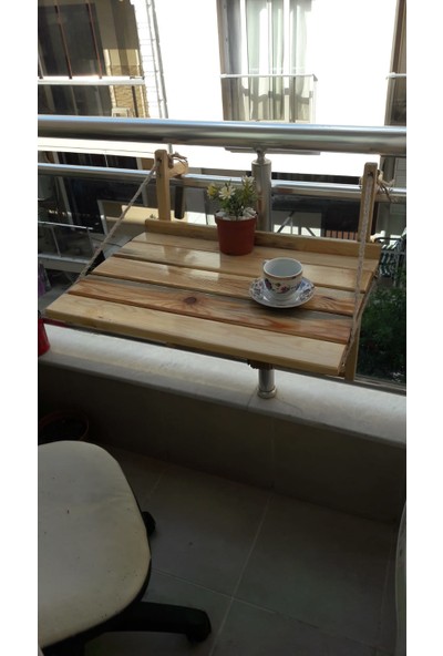 Papaya Ahşap Balkon Masası Sehpası