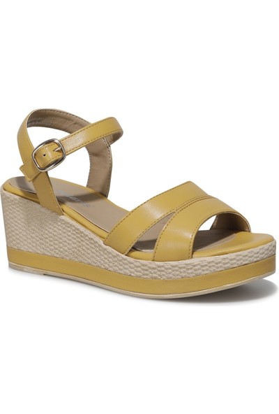 Polaris 317250.Z 1fx Hardal Kadın Dolgu Topuklu Sandalet
