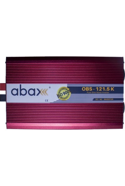 Abax OBS-121,5K 12V-1500W Çift Priz/led Göstergeli Tam Sinüs Invertör