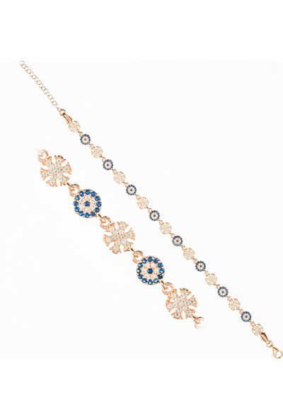 Hnd Silver 925 Ayar Gümüş Nazarlı Kar Tanesi Bileklik