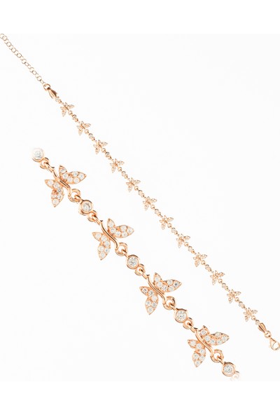 Hnd Silver 925 Ayar Gümüş Kelebek Bileklik