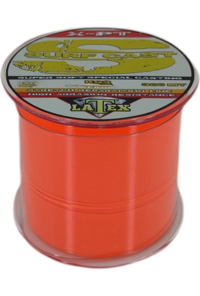 Latex Surf Cast 300M Super Soft Uzak Atış Misinası Turuncu