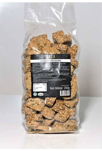 Baca Organik Kıtır Gevrek 250 gr Baca Organik Kıtır Gevrek 250 gr