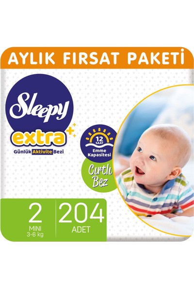 Sleepy Extra Aylık Fırsat Paketi Günlük Aktivite Bezi 2 Numara Mini 204'lü Sleepy Extra Aylık Fırsat Paketi Günlük Aktivite Bezi 2 Numara Mini 204'lü