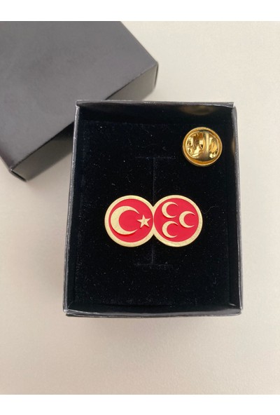 Bindalhediyelik Türk Bayrağı-Mhp-Siyasi Parti- Pirinç Yaka Rozeti