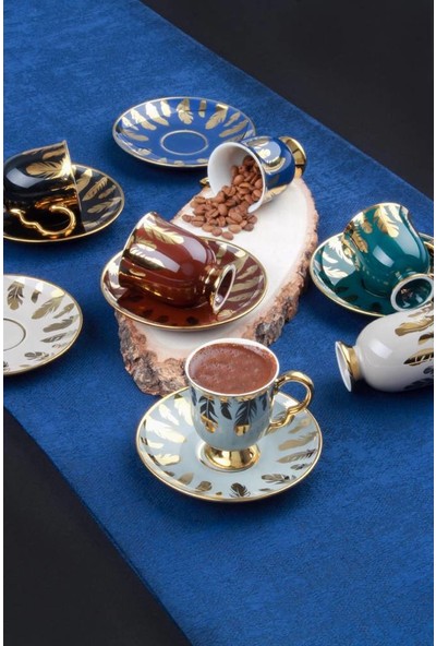 Acar Sunset Road 6'lı Porselen Kahve Fincan Takımı Acar Sunset Road 6'lı Porselen Kahve Fincan Takımı