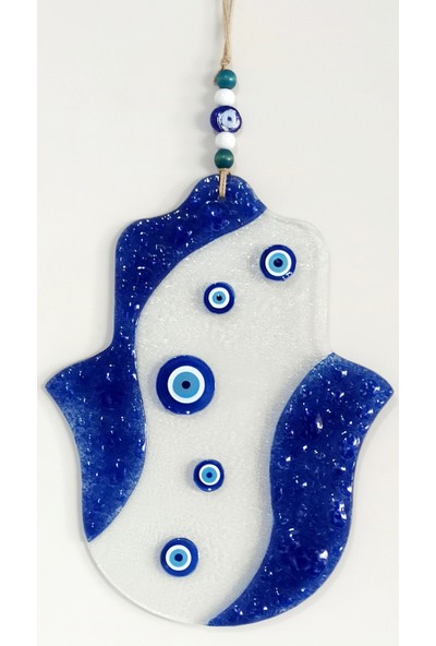 Büyük Boy Fatma Ana Bereket Eli Nazar Boncuklu Füzyon Cam Duvar Süsü Büyük Boy Fatma Ana Bereket Eli Nazar Boncuklu Füzyon Cam Duvar Süsü