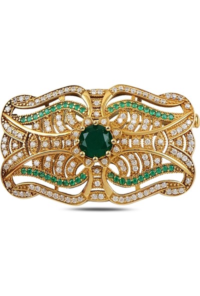 Silverlina Gümüş Zirkon Taşlı Otantik Broş