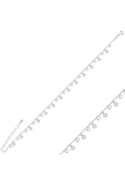 Silverlina Gümüş Sallantılı Pul & Zirkon Taşlı Halhal Silverlina Gümüş Sallantılı Pul & Zirkon Taşlı Halhal