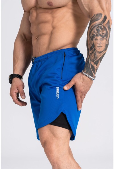 Gymwolves Erkek Spor Şort Çift Katmanlı | Mavi | Comfortable Serisi Gymwolves Erkek Spor Şort Çift Katmanlı | Mavi | Comfortable Serisi