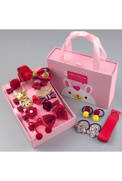 Kırmızı Kutulu 18'li Çocuk Toka Seti