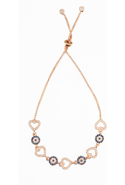 HND Silver 925 Ayar Gümüş Kalpli Asansör Kilit Bileklik