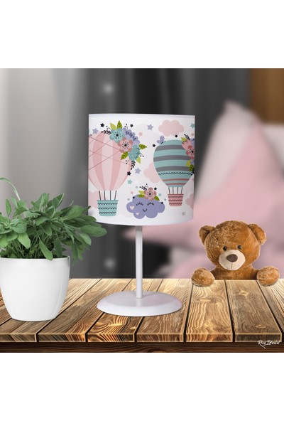 Rivaİstanbul Çiçekli Uçan Balonlar Çocuk Odası Abajur