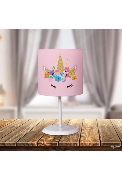Rivaİstanbul Unicorn Desenli Çocuk Odası Abajur