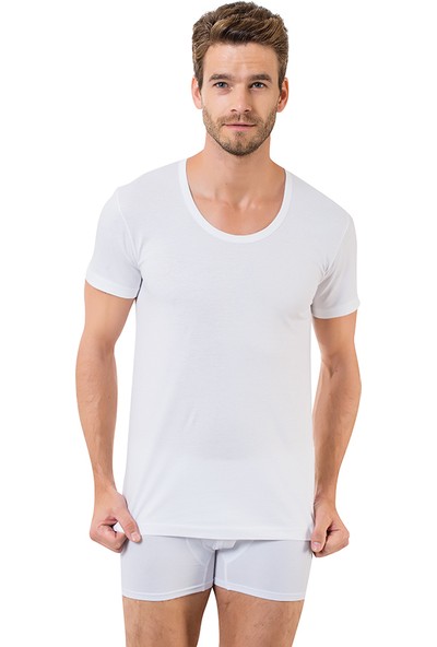 Öztaş Underwear 3'lü Erkek Açık Yaka Fanila