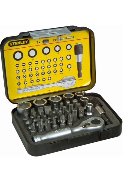 Stanley 1-13-906 Fatmax 39'lu ¼ Bits + Lokma Seti Manyetik Tutucu ve Otomatik Lokma Kollu