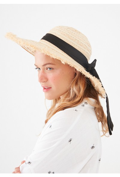 Mavi Kadın Fiyonk Detaylı Hasır Şapka 198396-33267