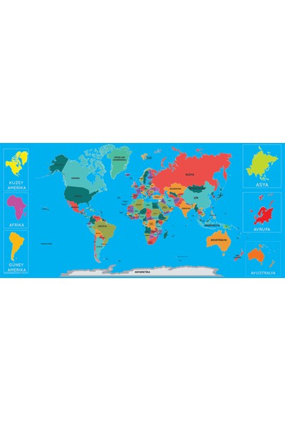 Sihirli Tahta Akıllı Kağıt Dünya Haritası 118X56