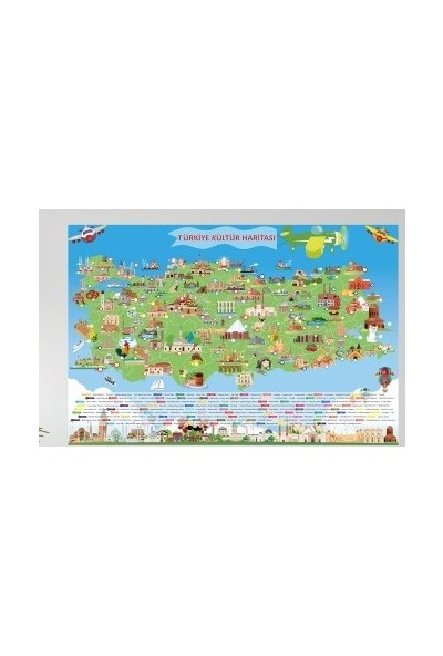Sihirli Tahta Türkiye Kültür Haritası 95 x 150 cm Sihirli Tahta Türkiye Kültür Haritası 95 x 150 cm