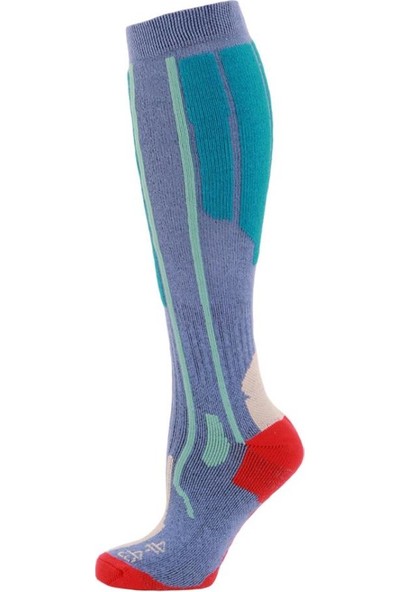 Panthzer Ski Socks Erkek Kayak Çorap Mavi Yeşil