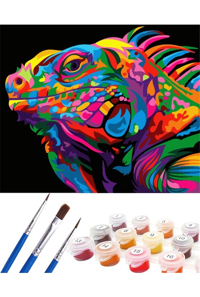 Goshoping Sayılarla Boyama Tablo Seti 45 x 55 cm Renkli Bukalemun Kanvas + Boya + Fırça Goshoping Sayılarla Boyama Tablo Seti 45 x 55 cm Renkli Bukalemun Kanvas + Boya + Fırça