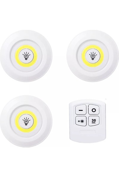 Tablopro 3lü Dekoratif Kablosuz Uzaktan Kumandalı Pilli Wn-1186 Spot Led Lamba Tablopro 3lü Dekoratif Kablosuz Uzaktan Kumandalı Pilli Wn-1186 Spot Led Lamba