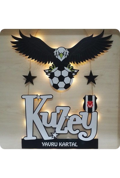 Deniz Tasarım Yavru Kartal Işıklı Isimli Kapı- Duvar Süsü