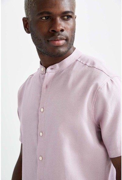 Defacto Modern Fit Hakim Yaka Kısa Kollu Gömlek U5156AZ21SM