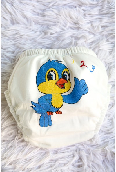 Poopes Kız Bebek Beyaz Sim Kuş Baskılı Alıştırma Külodu Poopes Kız Bebek Beyaz Sim Kuş Baskılı Alıştırma Külodu