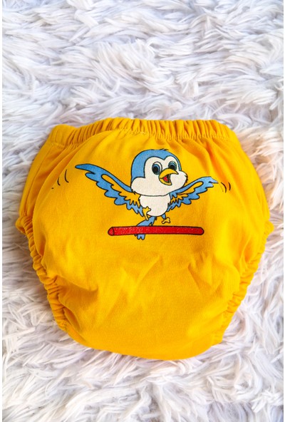 Poopes Kız Bebek Sarı Sim Serçe Baskılı Alıştırma Külodu Poopes Kız Bebek Sarı Sim Serçe Baskılı Alıştırma Külodu