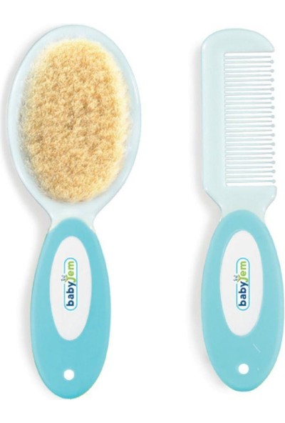 Bebedor Babyjem Doğal Kıl Fırça Tarak Seti 519 Mavi