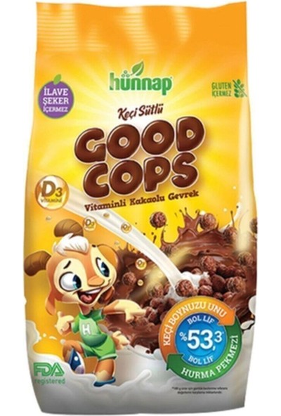 Hünnap Keçisütlü Good Cops Vitaminli Kakaolu Gevrek 300 gr Hünnap Keçisütlü Good Cops Vitaminli Kakaolu Gevrek 300 gr