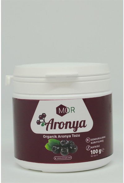 Organik Aronya Tozu Freezed Dried Tekniğiyle Toz Haline Getirilmiş Aronya Meyve Tozu 100 gr