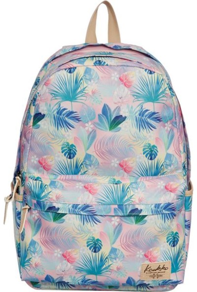 Kaukko K1166 Nature Sırt Çantası Blue Palm Tree Kaukko K1166 Nature Sırt Çantası Blue Palm Tree