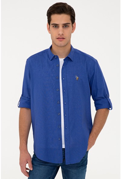 U.S. Polo Assn. Mavi Gömlek Uzunkol Basic 50234991-VR045 U.S. Polo Assn. Mavi Gömlek Uzunkol Basic 50234991-VR045