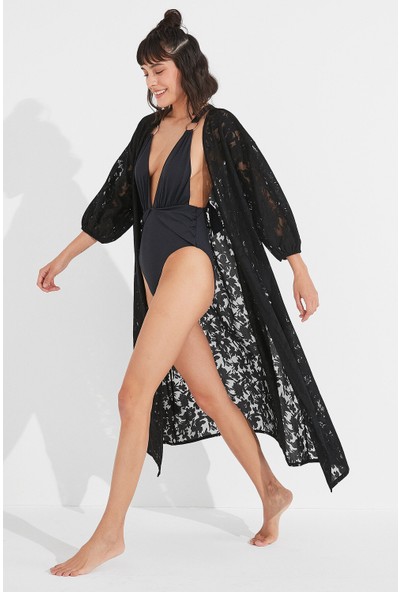 Penti Siyah Malia Kimono