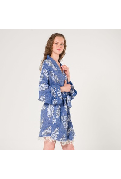 Miespiga Yaprak Desenli Kadın Peştemal Kimono